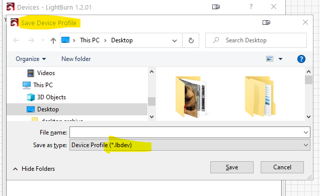 Backing Up Machine and LightBurn Settings