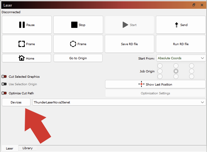 Thunder Laser Easy Button for Device Profile Imports to get - Offsets ...